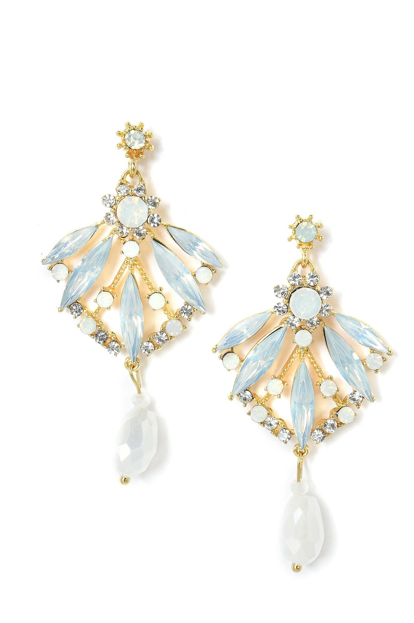 White Handcrafted Opal Festive Dangler Earrings – wforwoman