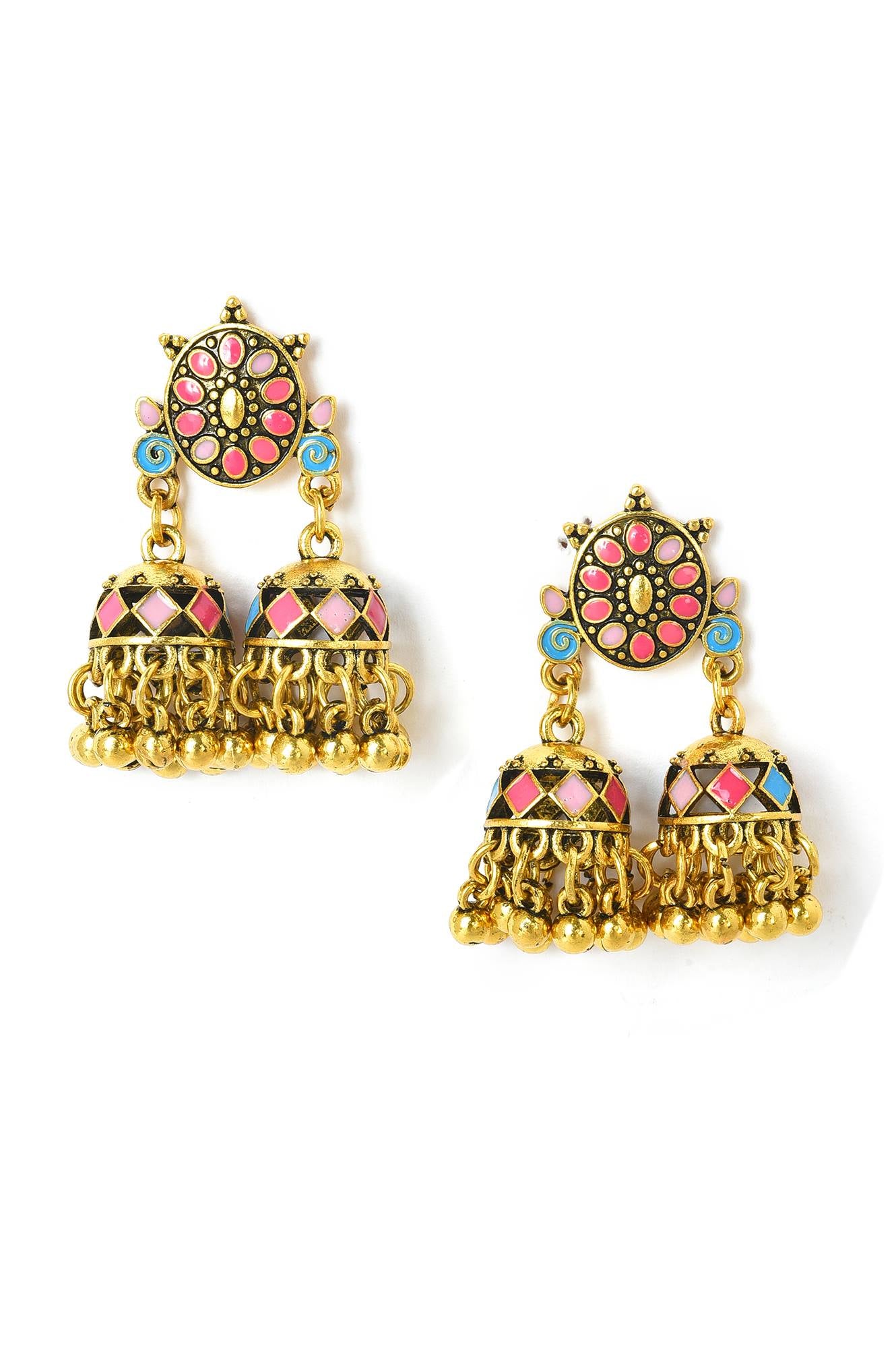 Buy Multi Coloured Enamelled Jhumkas @ 599 | W for woman – wforwoman